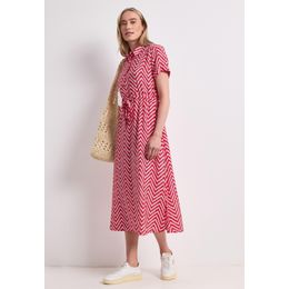 Street One Damen Midikleidsalsa rot, Gr. 42, gemustert, Stoff, 88% Viskose, 12% Polyamid, Kleider, aus Viskose