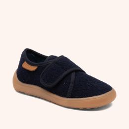 bisgaard M&auml;dchen Hausschuh "pav", Gr. 33, blau, Wolle, unifarben, Schuhe, Homeslipper, Kindergarten-Hausschuh mit Klettverschluss