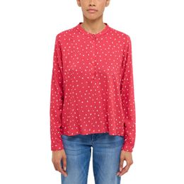 Mustang Damen Langarmbluse "Damen Style Emma", rot, Gr. 40, gebl&uuml;mt, Chiffon, 100% Modal, Blusen
