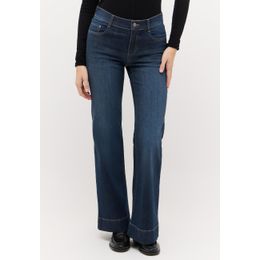 Angels Damen Bootcut-Jeans "LUNA", blau, Gr. 44, Denim/Jeans, Obermaterial: 92% Baumwolle, 6% Polyester, 2% Elasthan, Jeans, mit ausgestelltem Bein,