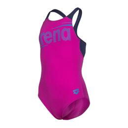 arena M&auml;dchen Badeanzug "G arena BOLD SWIMSUIT V BACK"very fuchsia, navy, Gr. 128, Obermaterial: 100% Polyester, Badeanz&uuml;ge, hohe Chlorbest&auml;ndigkeit,