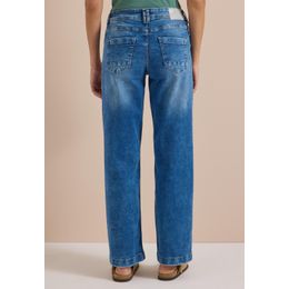 Cecil Damen Loose-fit-Jeansmid blau wash, Gr. 31, unifarben, Jeans, 78% Baumwolle, 20% Polyester, 2% Elasthan, Jeans, 5-Pocket-Style