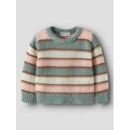 name it M&auml;dchen Rundhalspullover "NMFLERNORT LS KNIT", bunt, Gr. 98, Strick, Obermaterial: 100% Polyester, Pullover, Kunstfaser, regular fit