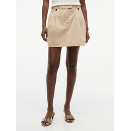 Tommy Hilfiger Damen Minirock "CHINO PLEAT SKIRT"gentle gold, Gr. 38, unifarben, Web, Obermaterial: 97% Baumwolle, 3% Elasthan. Futter: 100%