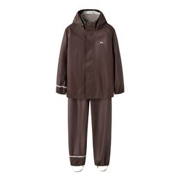 name it Jungen Regenmantel "NKNDRY10 Regenjacke und Hose im Set"seal braun, Gr. 164, unifarben, Web, Obermaterial: 100% Polyester, M&auml;ntel, Keine