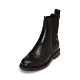 Marc O'Polo MARC O'POLO Damen Chelseaboots "im Brogue-Style", Gr. 36schwarz, Obermaterial: 100% Leder, unifarben, Schuhe