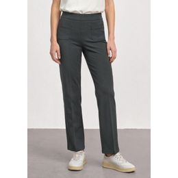 Street One Damen Jerseyhosemossbound gr&uuml;n, Gr. 42, unifarben, Jersey, 61% Viskose, 32% Polyamid, 7% Elasthan, Hosen, High Waist