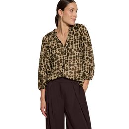 Zero Damen Schlupfbluse "Damen im Leo-Look"beige, braun, Gr. 40, bedruckt, Obermaterial: 100% Polyester, Blusen