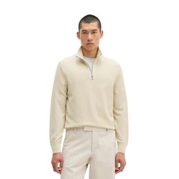 Marc O'Polo MARC O'POLO Herren Troyer "aus Bio-Baumwoll-Piqu&eacute;"grau silk, Gr. S, unifarben, Obermaterial: 100% Baumwolle, Pullover