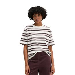 Marc O'Polo MARC O'POLO Damen T-Shirt "aus Heavy Jersey"medium beige, Basic, Gr. L, gestreift, Obermaterial: 100% Baumwolle, Shirts