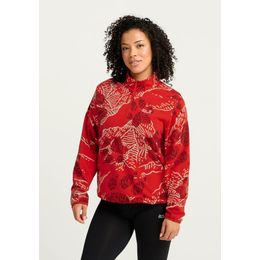Jack Wolfskin Damen Stehkragenpullover "PAW ERA 100 PRINT HZ W"paw, sirenrot, Gr. XS, Obermaterial: 100% POLYESTER, Pullover, Fleecepullover, weich,