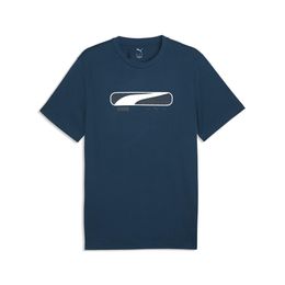 Puma Herren T-Shirt "Puma Sport Logo Play T-Shirt Herren"midnight petrol blau, Gr. L, clean, Obermaterial: 100% Baumwolle. Rippe: 20% Polyester, 80%