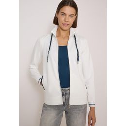 Cecil Damen Cardiganvanillewei&szlig;, Gr. XS, unifarben, Stoff, 72% Viskose, 25% Polyester, 3% Elasthan, Strickjacken, mit Stehkragen