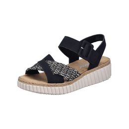 Rieker Damen Keilsandalette "Rieker Sandalen Textil", Gr. 42schwarz, Textil, Schuhe