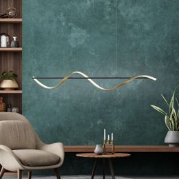 Paul Neuhaus Q-SWING Pendelleuchte LED Anthrazit, Gold, 1-flammig, Fernbedienung