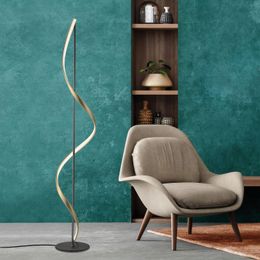 Paul Neuhaus Q-SWING Stehleuchte LED Anthrazit, Gold, 1-flammig, Fernbedienung