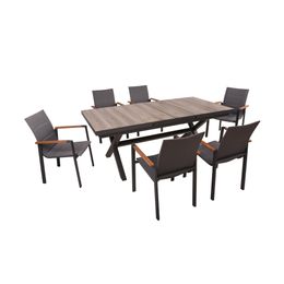 Garden Pleasure Gartenm&ouml;belset 'Rana/Davina' f&uuml;r 6 Personen Aluminium