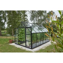 HALLS Gew&auml;chshaus 'Universal 128' 384 x 257 cm mit 3 mm Sicherheitsglas schwarz