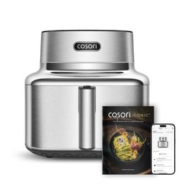 COSORI CAF-SE601S-CEU Iconic Single Hei&szlig;luftfritteuse (1.725 Watt, DC-Motor 3.600 rpm, keramikbeschichteter Innenkorb, PFAS-frei, 6-in-1 Funktionen)