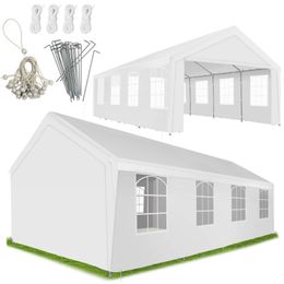 TecTake&reg; Partyzelt, 8 x 4 m, stabil und wasserdicht, mit UV-Schutz, inklusive Spannseilen und Heringen