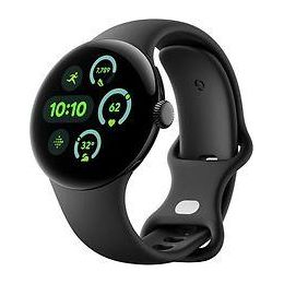 Google Pixel Watch 3 45 mm matte black am Sportarmband obsidian [Wi-Fi + 4G]