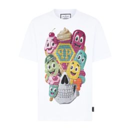 Philipp Plein Round Neck T-Shirt Little Ice Cream Skull