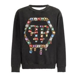 Philipp Plein Open Back Sweatshirt Hexagon Stones