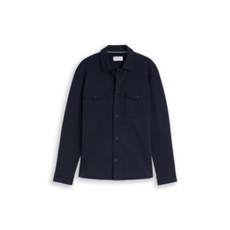 Tom Tailor Herren Sweat&ndash;Overshirt mit Taschen, blau, Uni, Gr. XXL
