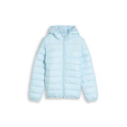 Tom Tailor M&auml;dchen Lightweight Steppjacke mit Kapuze, blau, Uni, Gr. 140