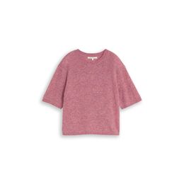 Tom Tailor Denim Damen Lightweight Strickpullover mit Alpaka-Anteil, rosa, Meliert, Gr. XXL