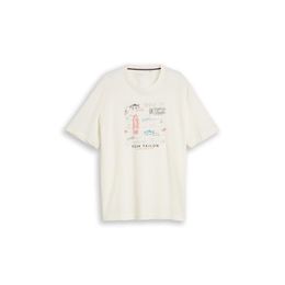 Tom Tailor Herren Plus Size - T-Shirt mit Waffelstruktur, braun, Uni, Gr. 4XL
