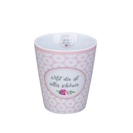 Krasilnikoff Happy Mug Mit dir ist alles sch&ouml;ner &Oslash;8,7 x H10cm, 330 ml, pink