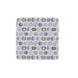 Krasilnikoff Untersetzer Happy Apples 10,5 x 10,5 cm, blue