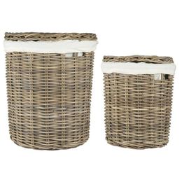 IB Laursen W&auml;schekorbsatz je 2 mit Deckel und Stoffbeutel 2er Set skandinavische Deko Online Shop
