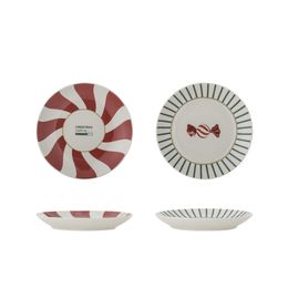 Bloomingville Yule Teller mehrfarbig aus Steingut &Oslash; 12,5xH2 cm skandinavische Deko Online Shop
