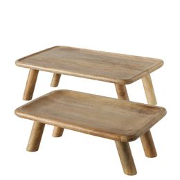 Boltze Tablett Stellow 2er Set 24-30 cm, natur skandinavische Deko Online Shop