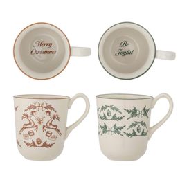 Bloomingville 2er Becher-Set Beth, Christmas &Oslash; 9xH10 cm skandinavische Deko Online Shop