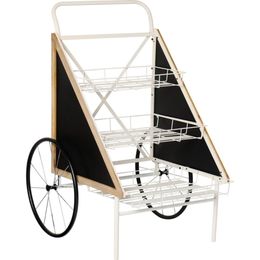 IB Laursen Displaywagen, Blumenwagen auf R&auml;dern 80 x 97 x 106 cm, wei&szlig; skandinavische Deko Online Shop