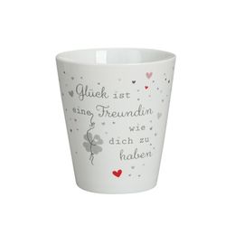 Krasilnikoff Happy Mug Becher, Gl&uuml;ck ist eine Freundin wie Dich zu haben 10 cm, &Oslash; 8,7 cm, 330 ml