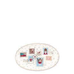 GreenGate Servierplatte Xmas Letter white 24 x 15 cm
