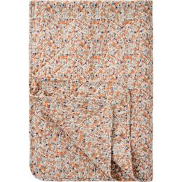 IB Laursen Quilt mit verschiedenen Blumen-Mustern 180 x 130 cm, orange skandinavische Deko Online Shop