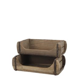 Chic Antique Grimaud Kasten, 2 Ebenen Ziegelform 30 x 20 x 20 cm