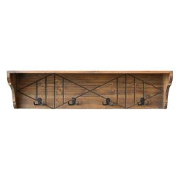 Chic Antique Regalbrett mit 4 Haken 91,5 x 20 x 23 cm, natur skandinavische Deko Online Shop