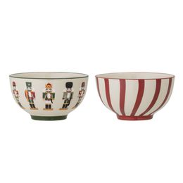 Bloomingville Jolly Schalen, Weihnachten, 2er Set &Oslash; 14xH7,5 cm skandinavische Deko Online Shop