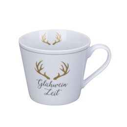 Krasilnikoff Happy Cup Gl&uuml;hwein Zeit &Oslash;10 x H9cm, weiss