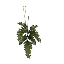 Chic Antique Fleur Blatt mit Glitzer H18/L9 cm, gr&uuml;n