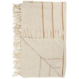 IB Laursen Plaid aus reiner Baumwolle Natur Braun, 160 x 130 cm