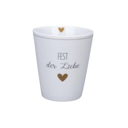Krasilnikoff Happy Mug Becher Fest der Liebe &Oslash;8,7 x H10cm, weiss skandinavische Deko Online Shop