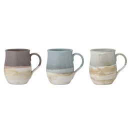 Bloomingville Ash Becher aus Steingut 3er &Oslash; 8xH11 cm skandinavische Deko Online Shop
