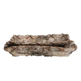 Chic Antique Tablett aus Rinde 2er-Set H6/L35/B23 cm, natur skandinavische Deko Online Shop